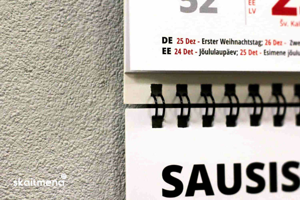 Kalendorių gamyba 2025 | Staliniai ir trijų dalių kalendoriai