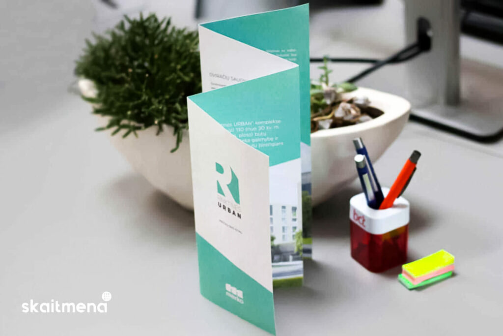 Lankstinukų gamyba ir spausdinimas nuo 0,07€/vnt.