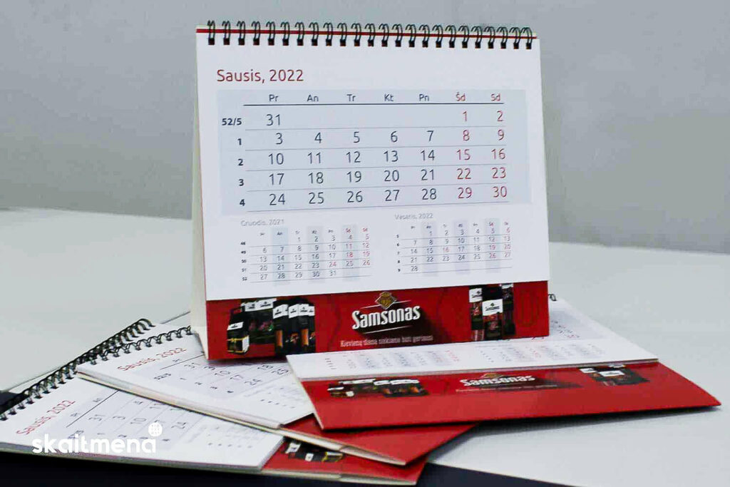 Kalendorių gamyba 2025 | Staliniai ir trijų dalių kalendoriai